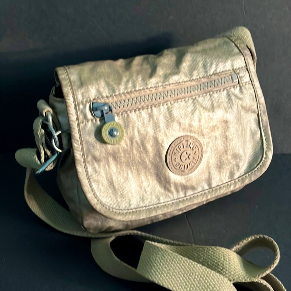 Kipling Metallic Crossbody Messenger Bag - Gem